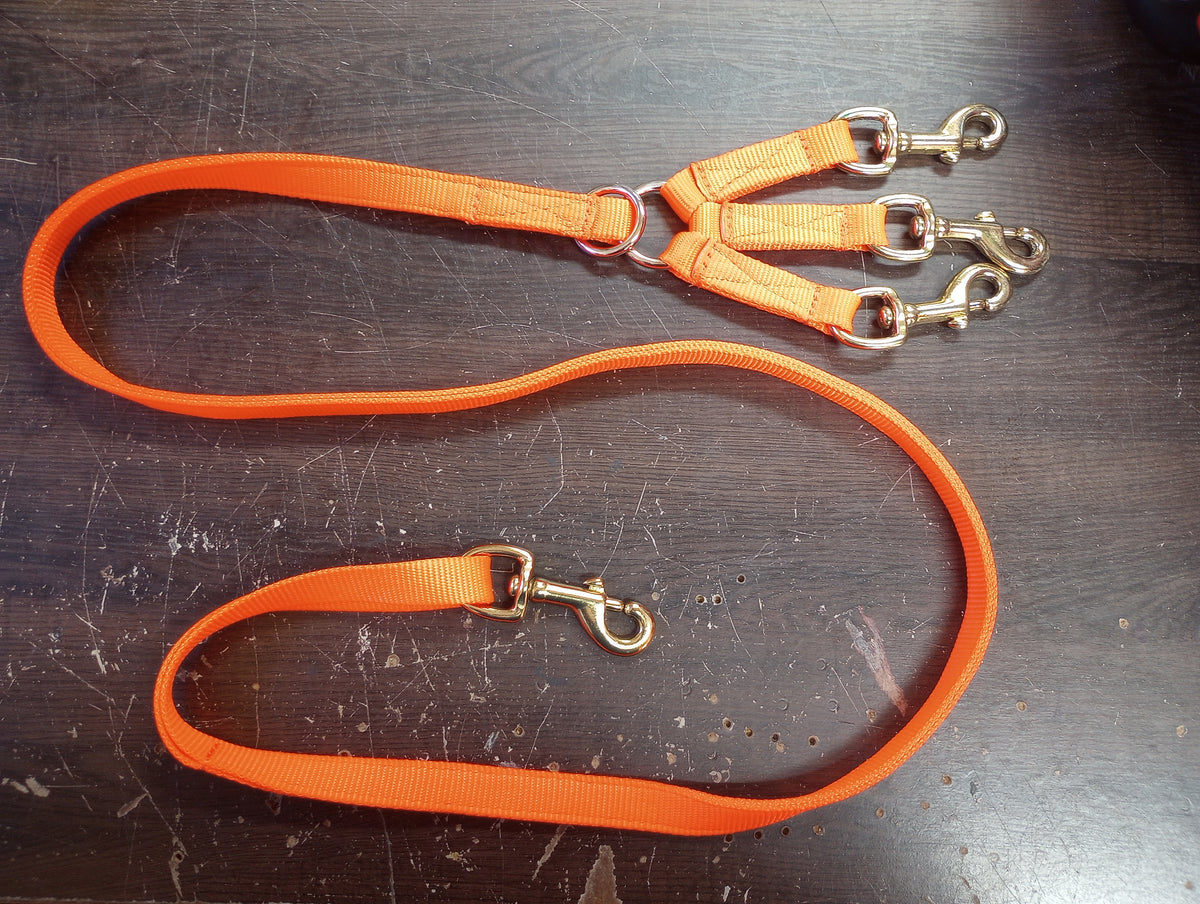 3/4” nylon triple lead | Ringtails and Tall Tales Hunting Dog Supply